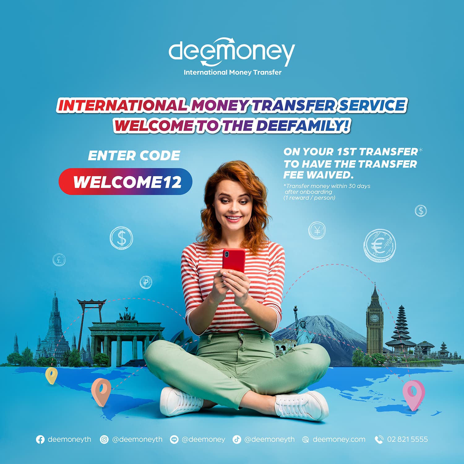 Money transfer from Thailand to The World with DeeMoney